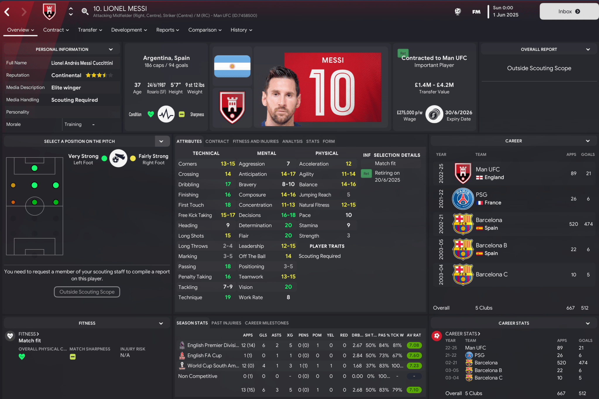 FM Experiment | What If… Lionel Messi Moved To The Premier League ...