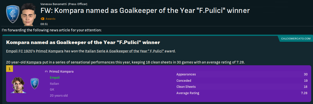 Gli Azzurri | Part 11 | Goalkeeper Injury Hits Hard – Football Manager ...