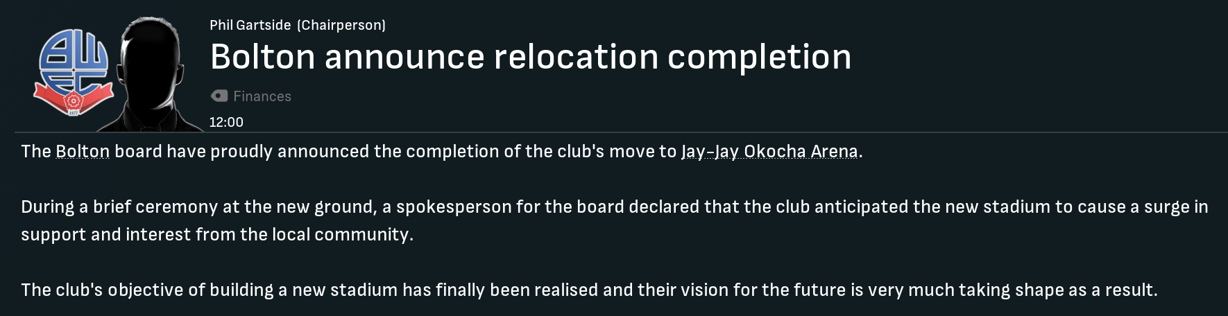 Rewriting Bolton History | Part 7 | Jay-Jay Okocha Arena – Football ...